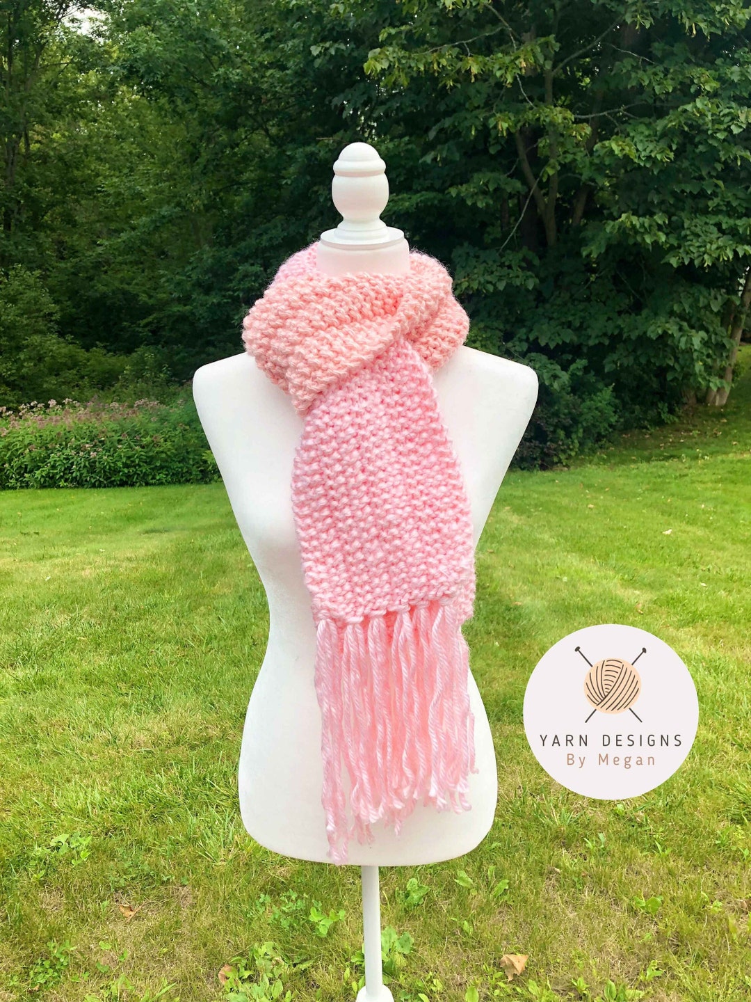 Light Pink Knit Scarf Ribbed Baby Pink Scarf Long Knitted - Etsy