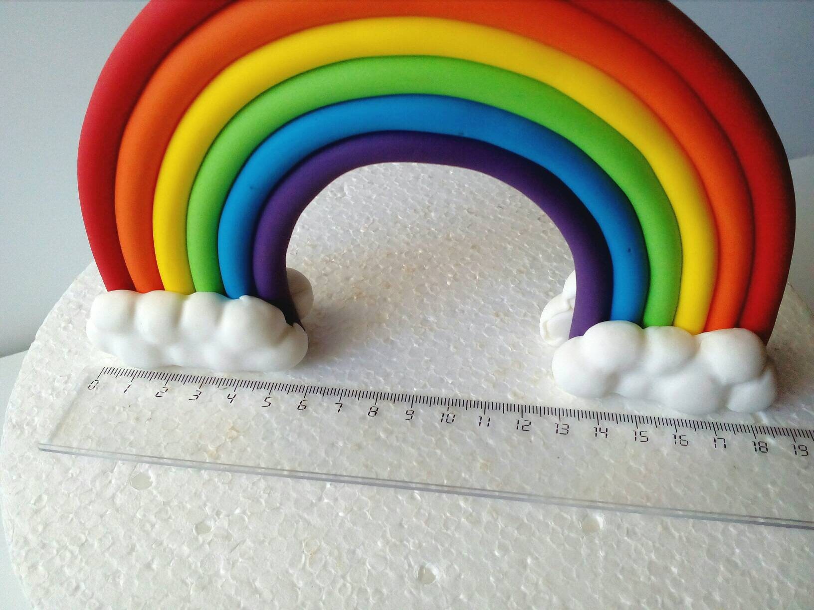 Rainbow fondant cake topper | Etsy