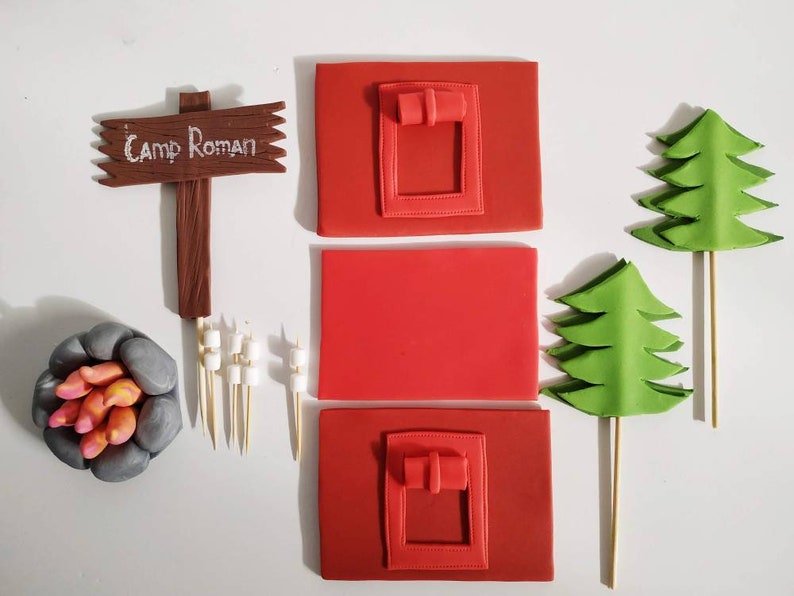 Camping Fondant Cake Topper Camping Birthday Fondant Tent | Etsy