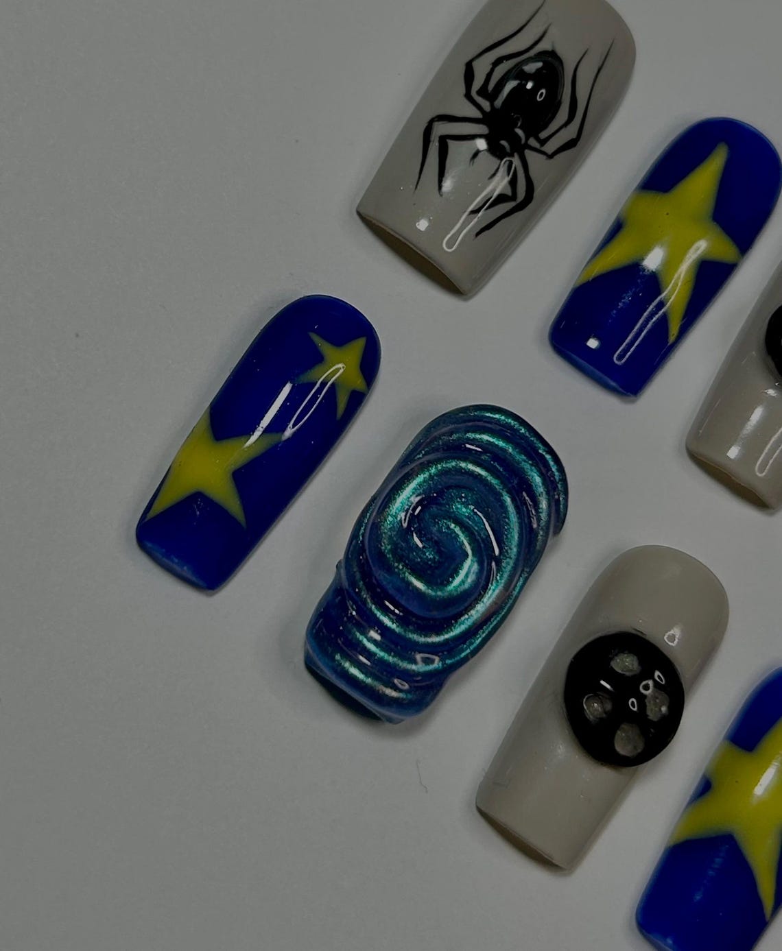 Coraline Themed Chrome Nails Size, Length, and Shape Are Customizable ...