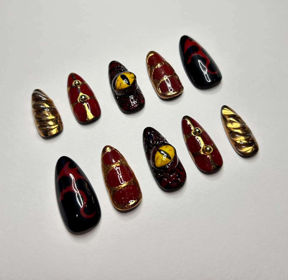 House of the Dragon Inspired Chrome Nails Size, Length, and Shape Are ...