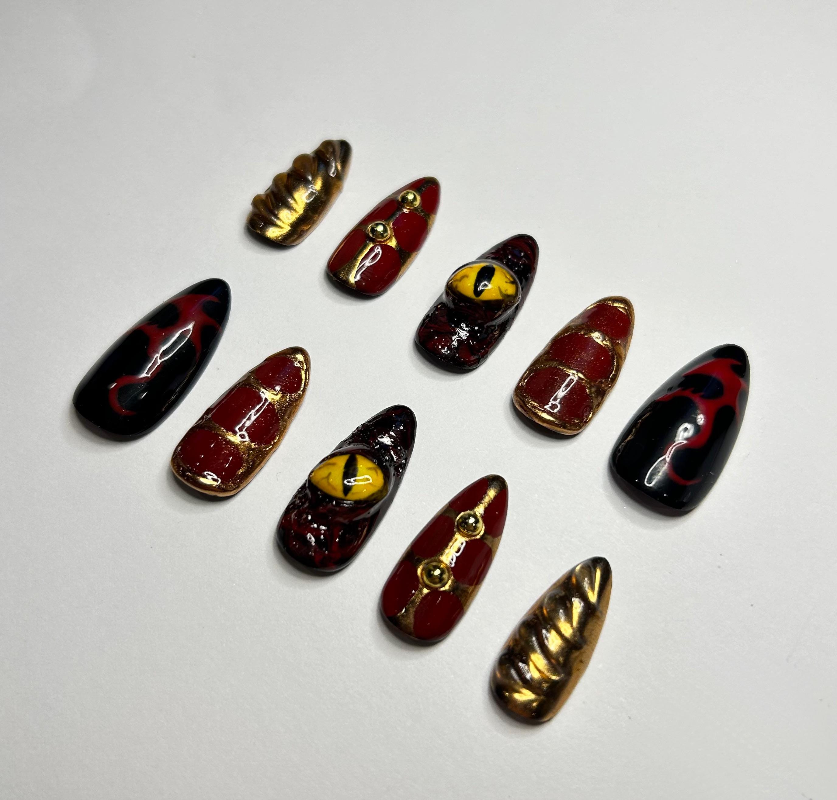 House of the Dragon Inspired Chrome Nails Size, Length, and Shape Are ...