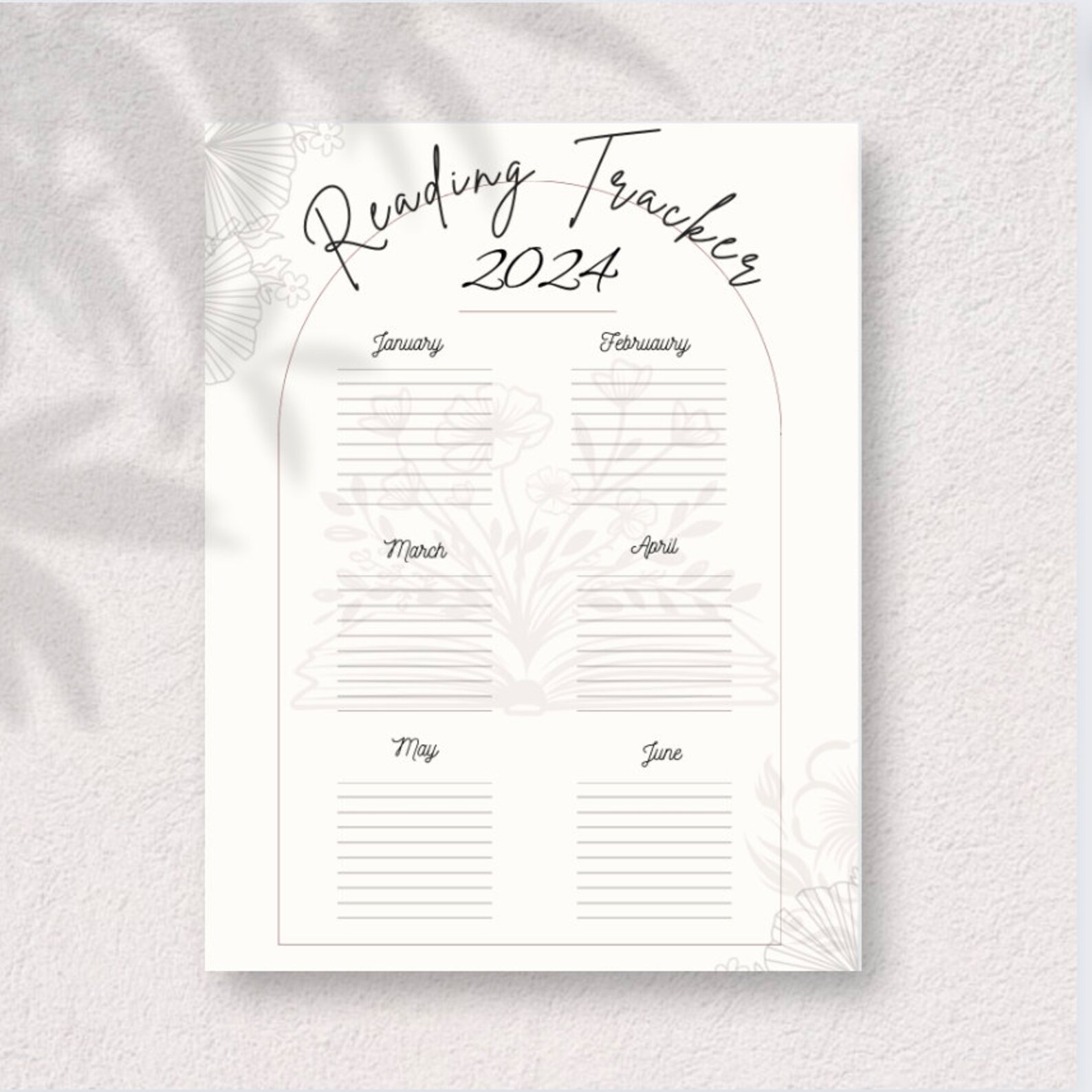 Reading Tracker Printable, Monthly Reading Log A4 A5 Letter HP Classic ...