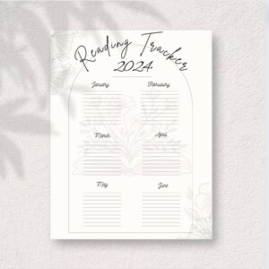 Reading Tracker Printable, Monthly Reading Log A4 A5 Letter HP Classic ...