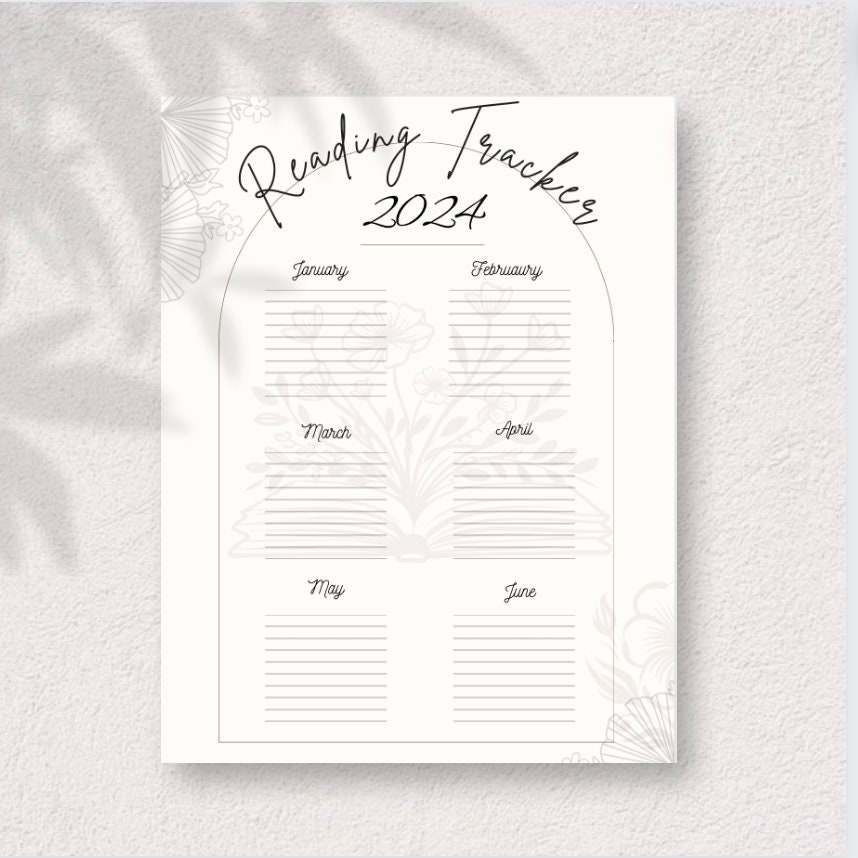 Reading Tracker Printable, Monthly Reading Log A4 A5 Letter HP Classic ...