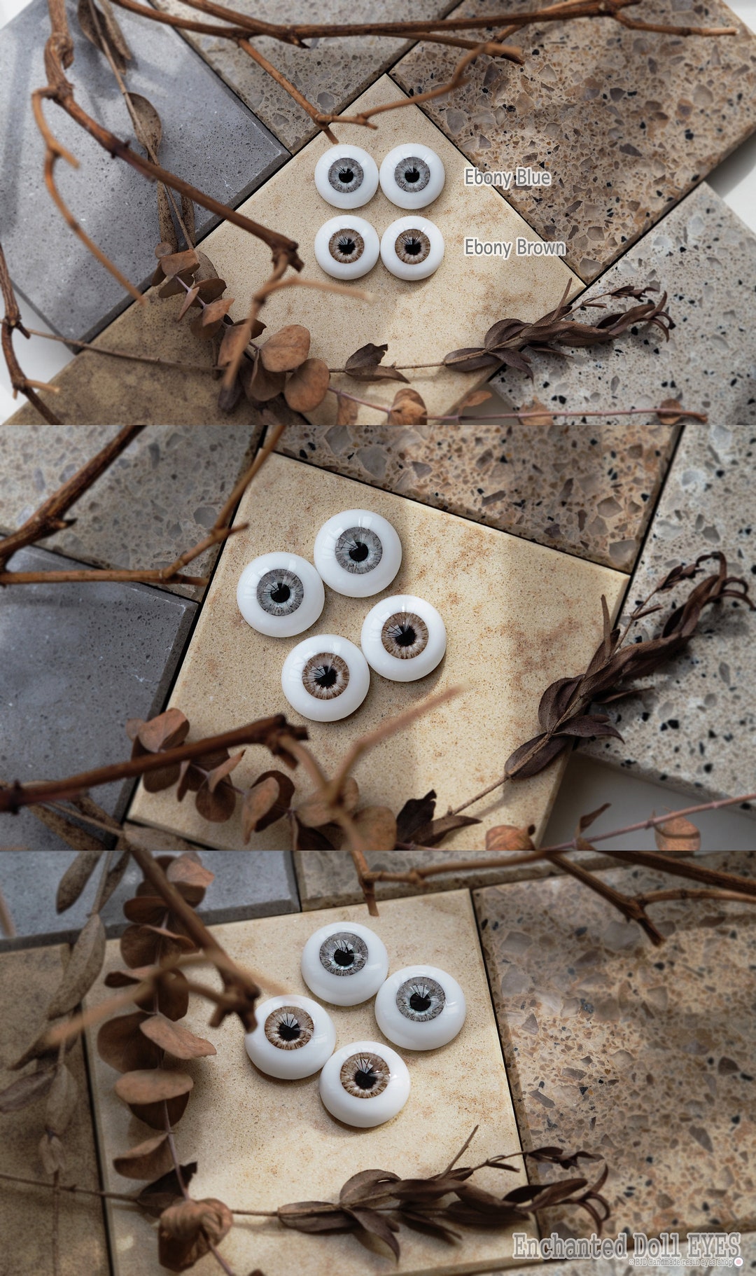 Pre-order of Marble Eyes (ebony Blue & Brown) : Enchanted Doll Eyes - Etsy