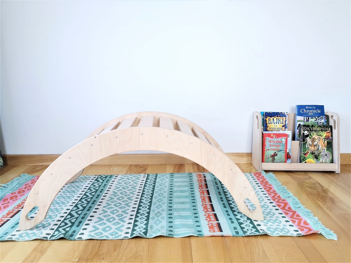Large Wooden Rocker 110 Cm Climbing Arch Montessori Rocking | Etsy