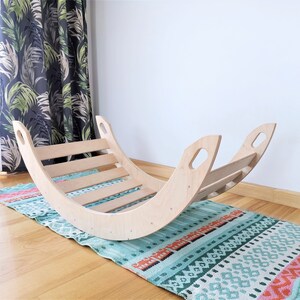 Large Wooden Rocker, 110 Cm Climbing Arch, Montessori Rocking Set ...