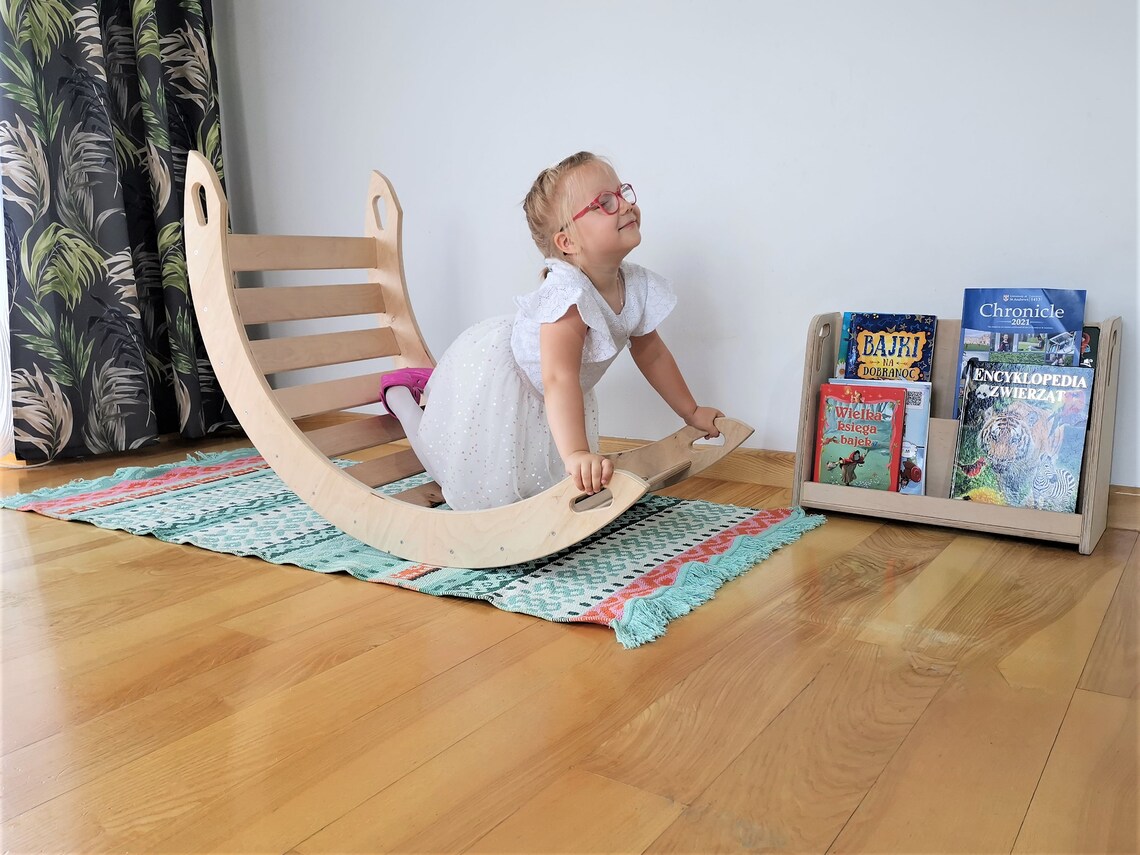 Large Wooden Rocker 110 Cm Climbing Arch Montessori Rocking | Etsy