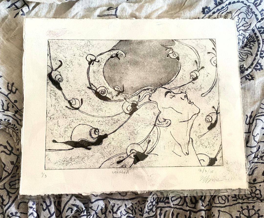 Untitled Black & White, Intaglio Print - Etsy