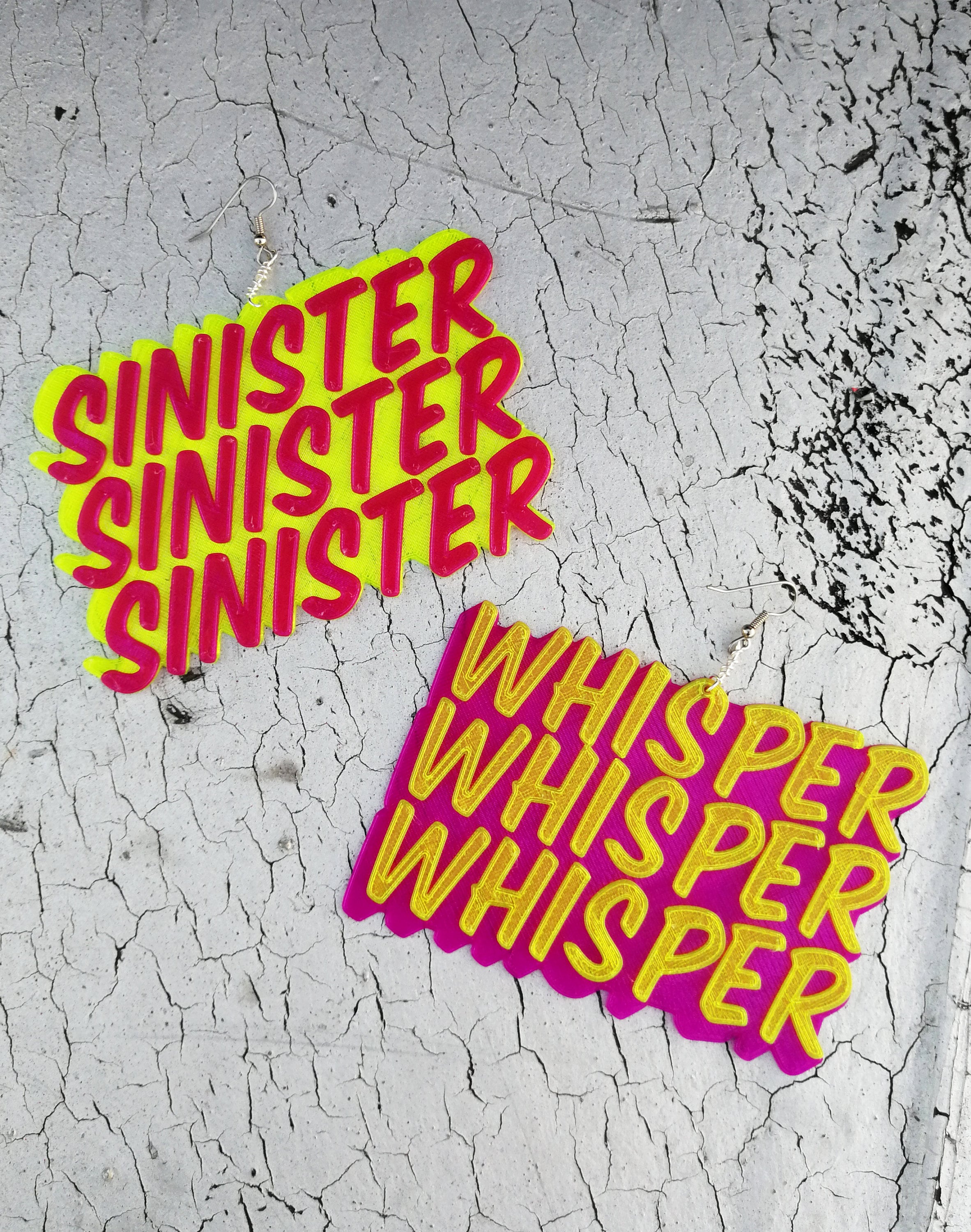 Large 3D Printed Graphic Statement Sinister Whisper Sorry to - Etsy