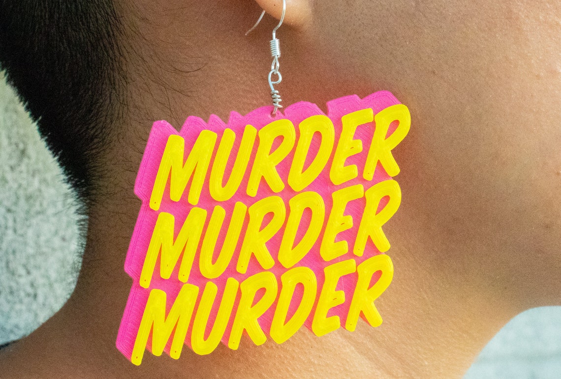 Large 3D Printed Graphic Colorful Murder Kill Sorry to Bother - Etsy