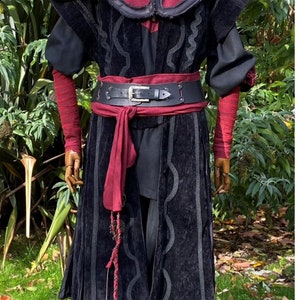 Medieval Wrap Set, 3 Pieces, Arm Wraps, Leg Wraps, Sash, Black & Red ...