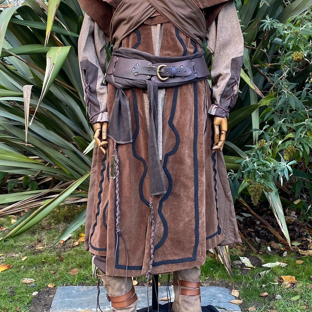 LARP Belt and Sash Set With Accessories Brown & Brown Wool Buffalo ...