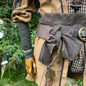 Medieval Leg Wrap and Arm Wrap Set - Green and Black Herringbone Wool ...