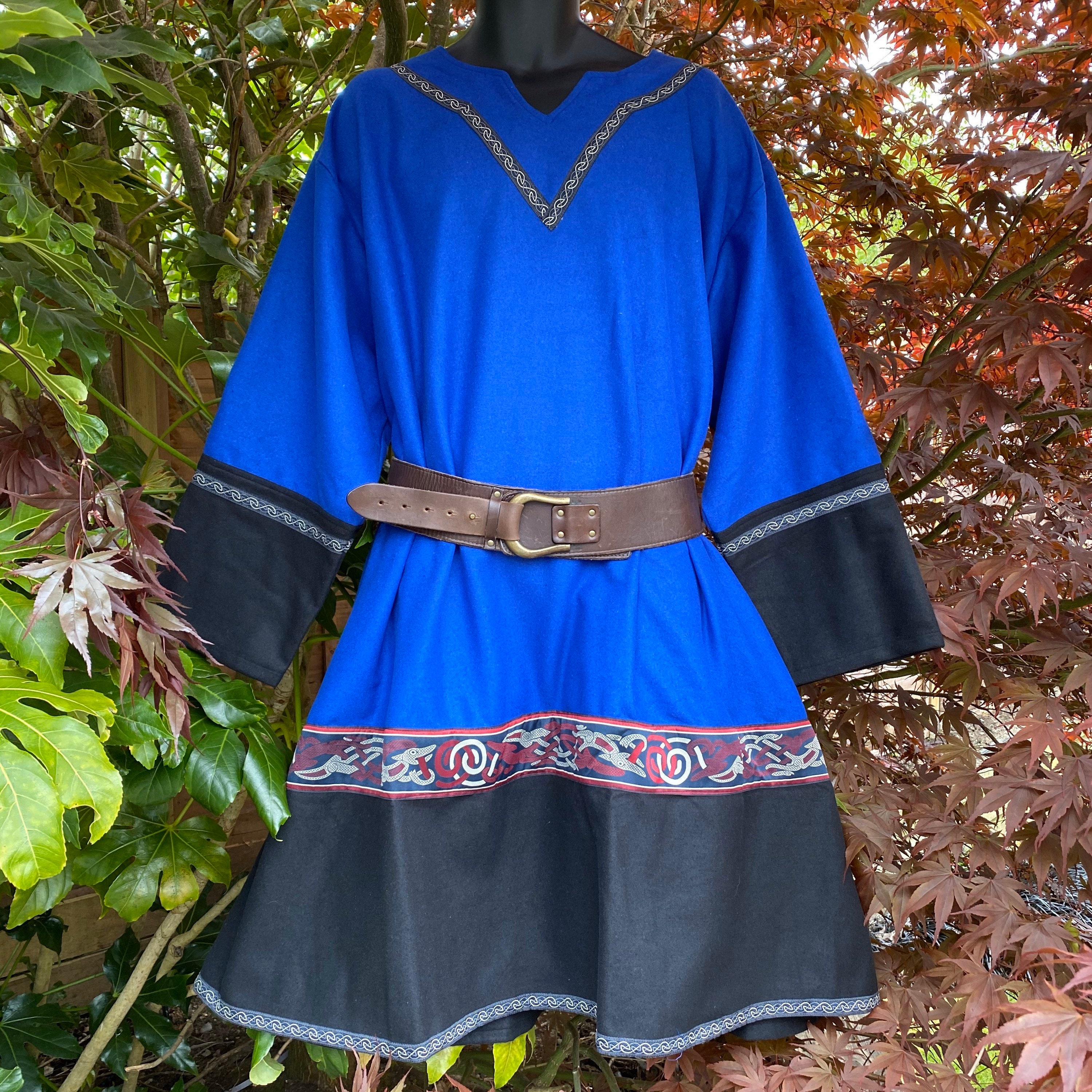 LARP Tunic / Two Tone Blue & Black / Wool / Cosplay Costume / | Etsy