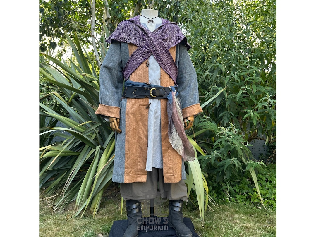 Medieval Cleric LARP Outfit, 4+ Pieces, Purple, Blue, Jacket, Hood ...