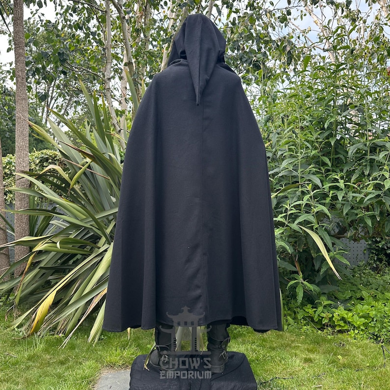 LARP Umhang mit Kapuze, schwarzer Wollumhang, Renaissance Faire Kapuzen ...