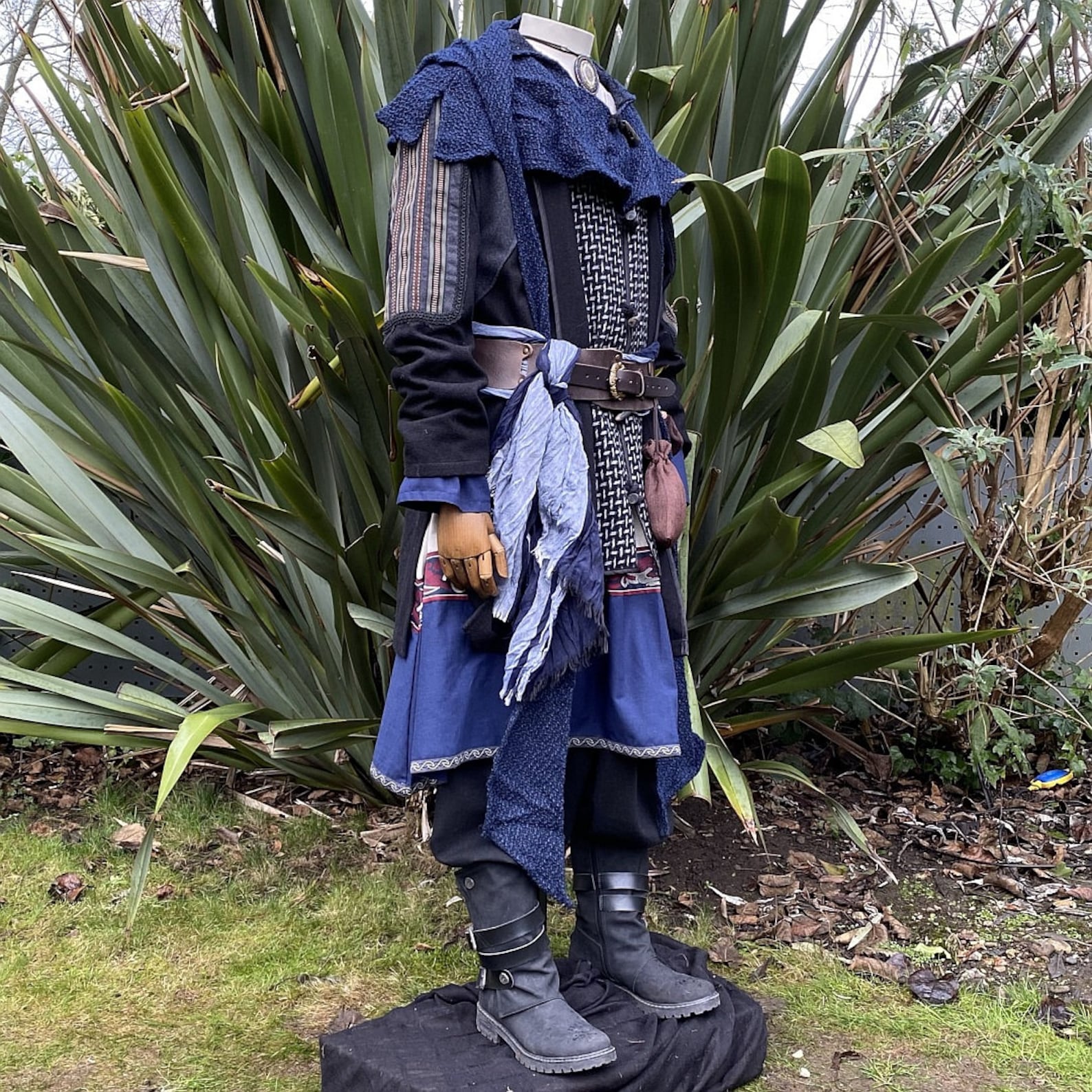 Ocean Druid LARP Outfit 5 Pieces Ornate Jacket, Tunic, Pants, Hood ...