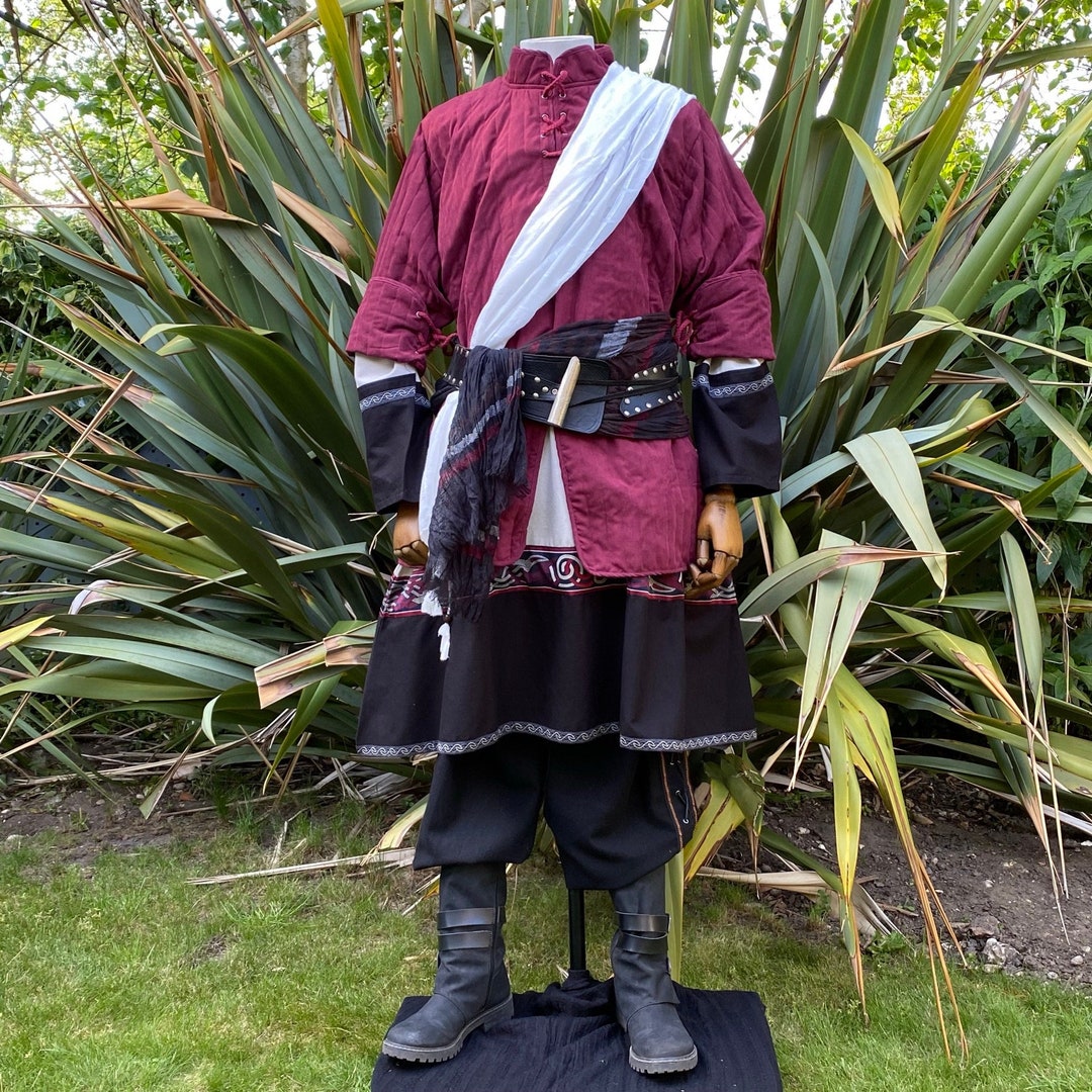 Medieval Warrior Outfit 3 Piece Set Red and Black for - Etsy