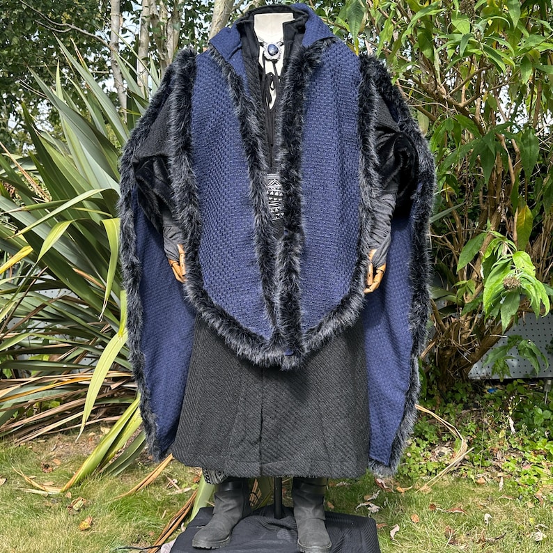 Medieval Night Warlock LARP Outfit, 4+ Pcs, Cape, Robe, Sash, Necklace ...