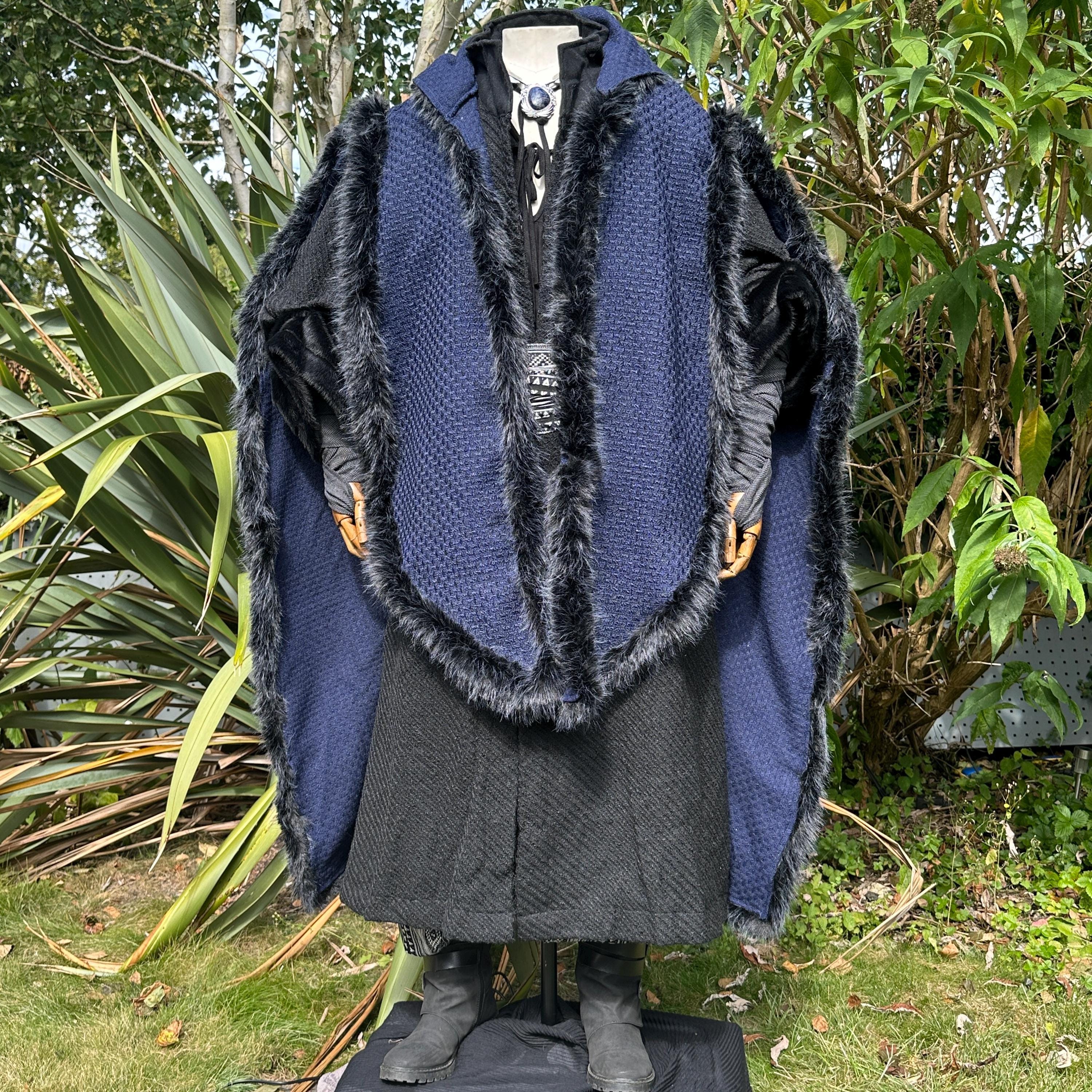 Medieval Night Warlock LARP Outfit, 4+ Pcs, Cape, Robe, Sash, Necklace ...