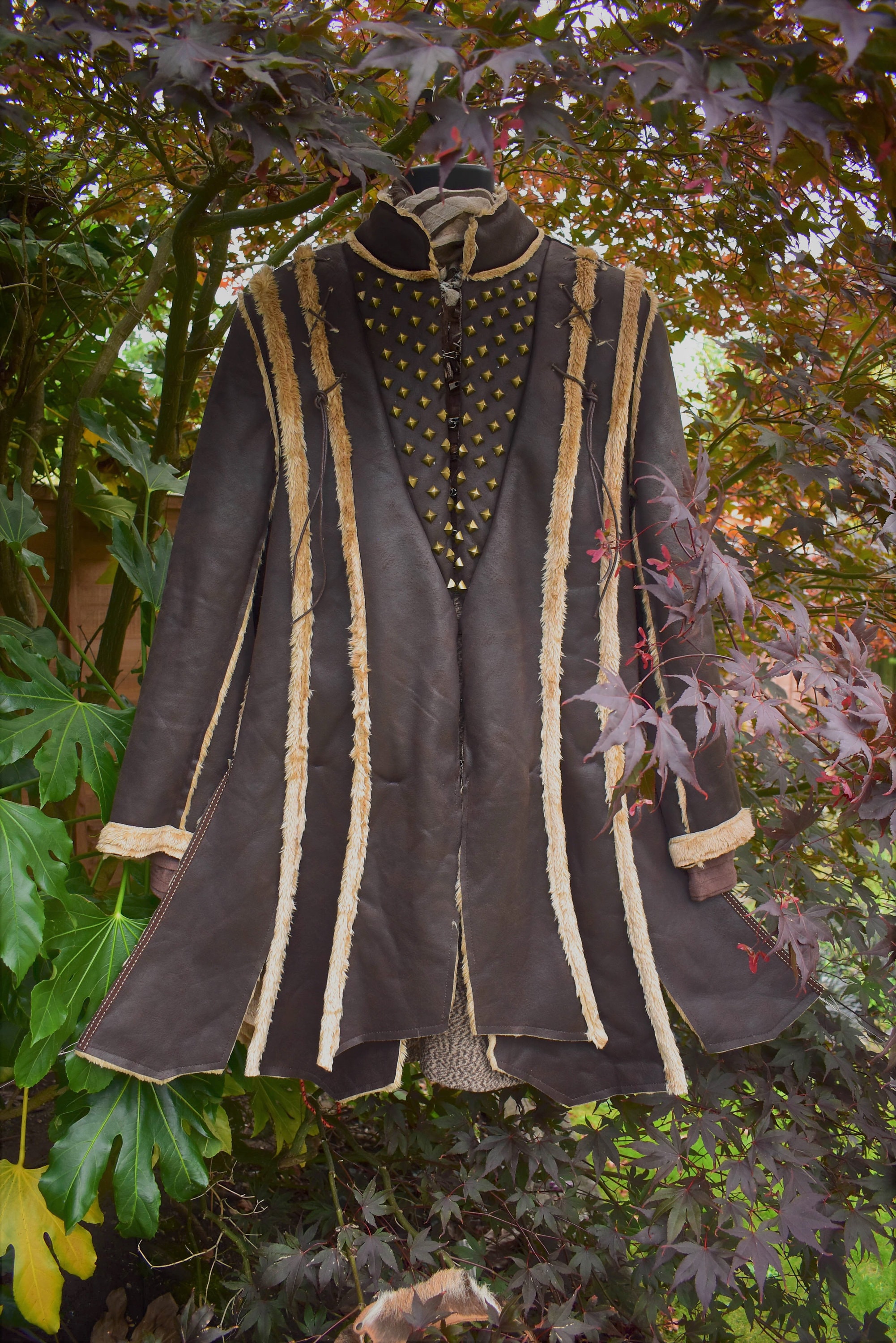 LARP Coat / Viking Leather Armor / Brown with Metal Studs / | Etsy