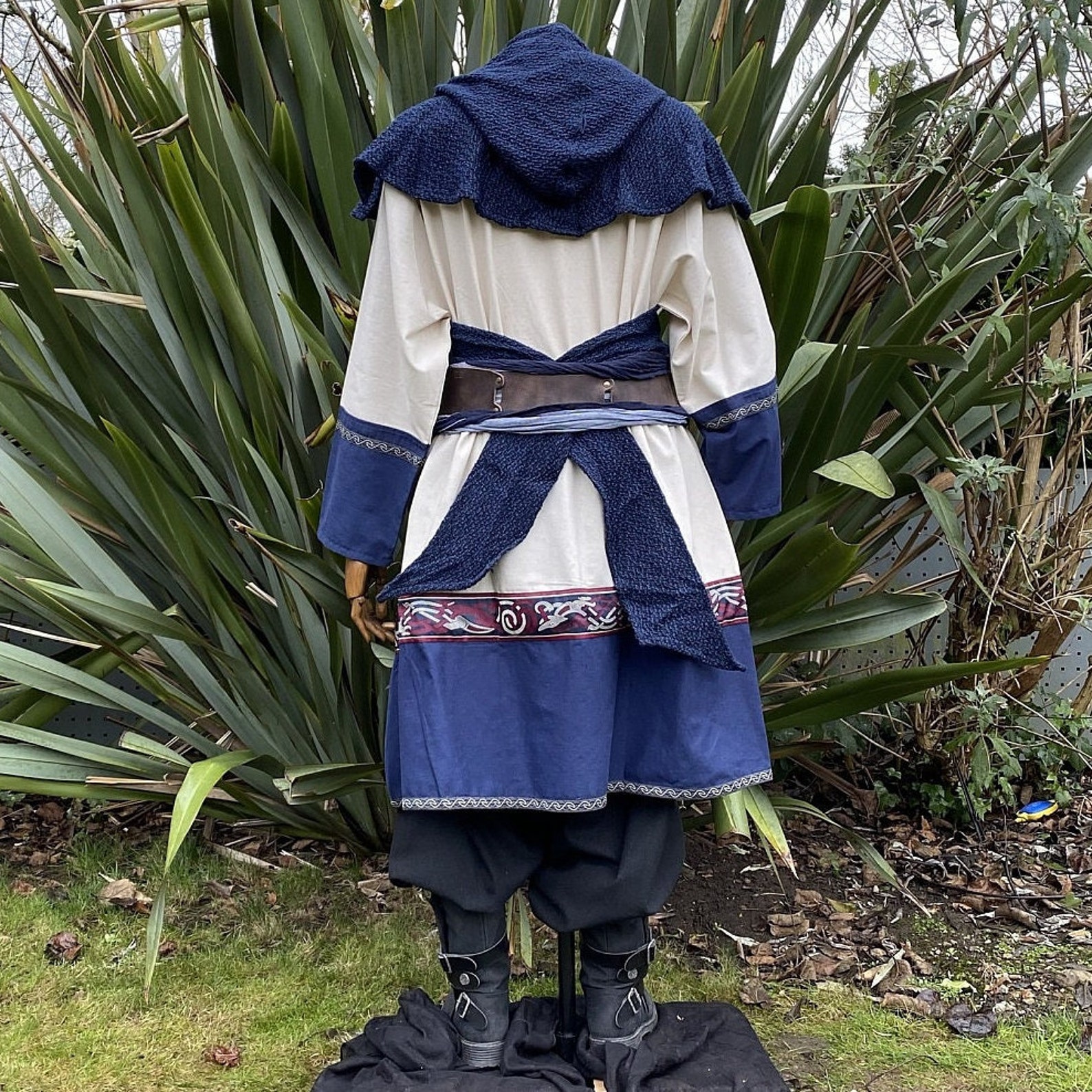 Ocean Druid LARP Outfit 5 Pieces Ornate Jacket, Tunic, Pants, Hood ...