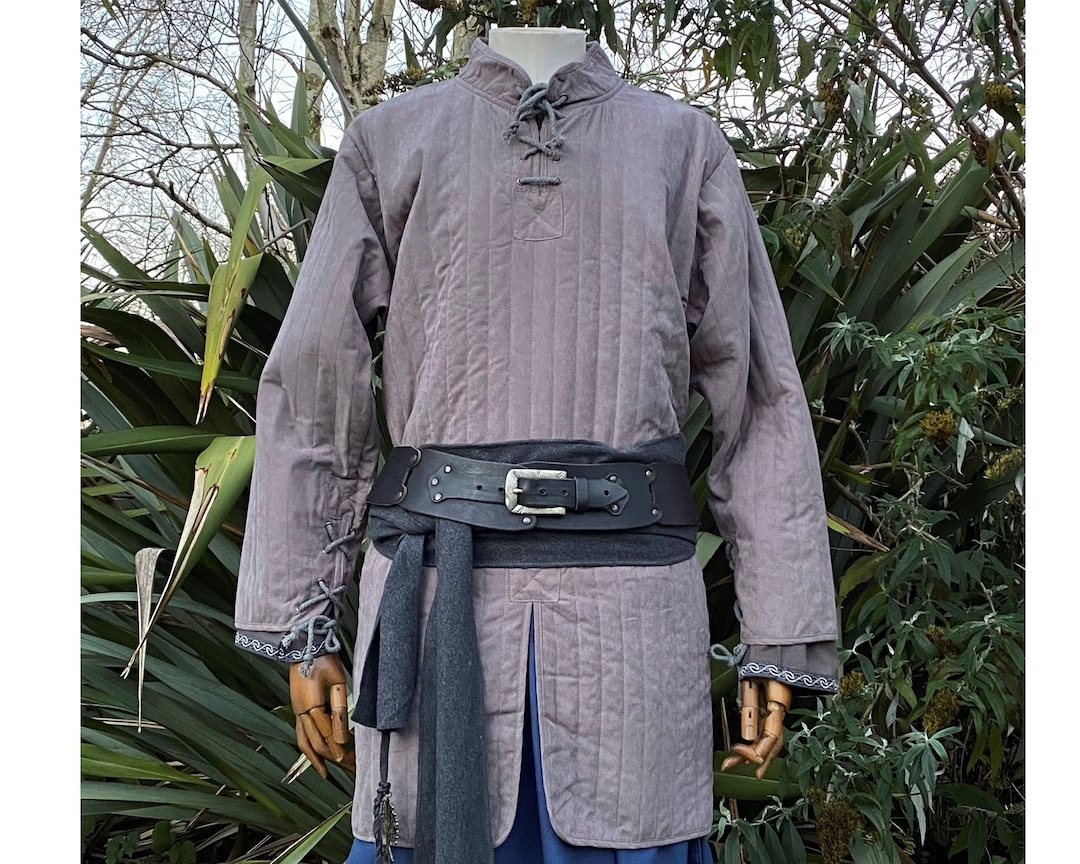 LARP Thin Gambeson - Grey Cotton Padded Tunic - Etsy