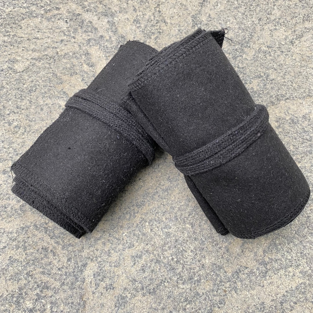 Medieval Leg Wraps Black Wool Mixture Puttees Gift Ideas - Etsy
