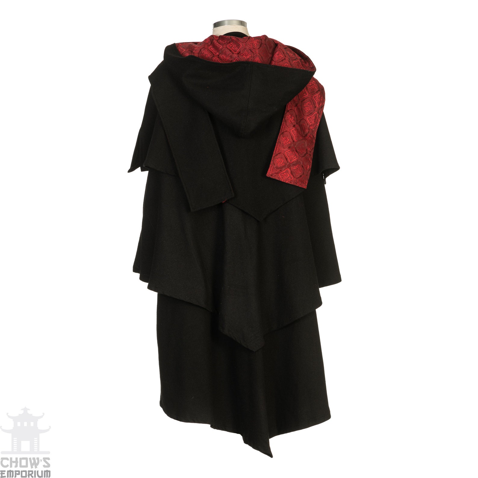 Necromancer Cloak 3 Layered Woollen Cloak in Black With - Etsy UK