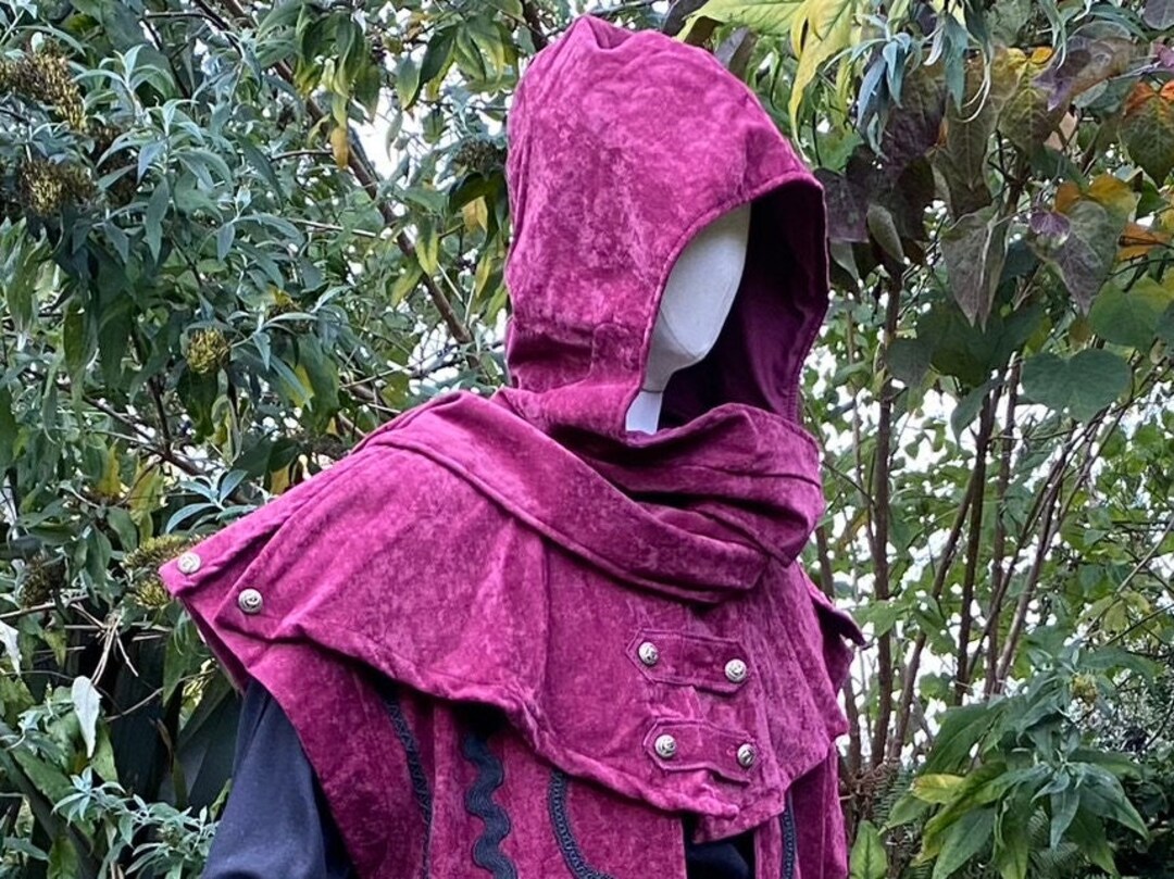 LARP Scarf Hood - Red Wrap Around Faux Suede - Etsy