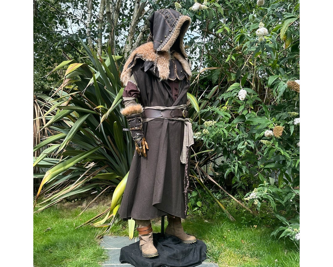 Forest Wild Ranger LARP Outfit 7 Pieces Brown 4 Way Cloak, Hood ...
