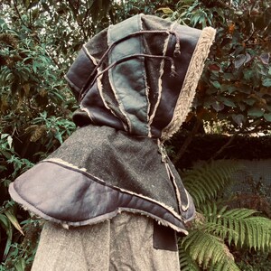 Layered LARP Hood Brown & Green Faux Leather - Etsy