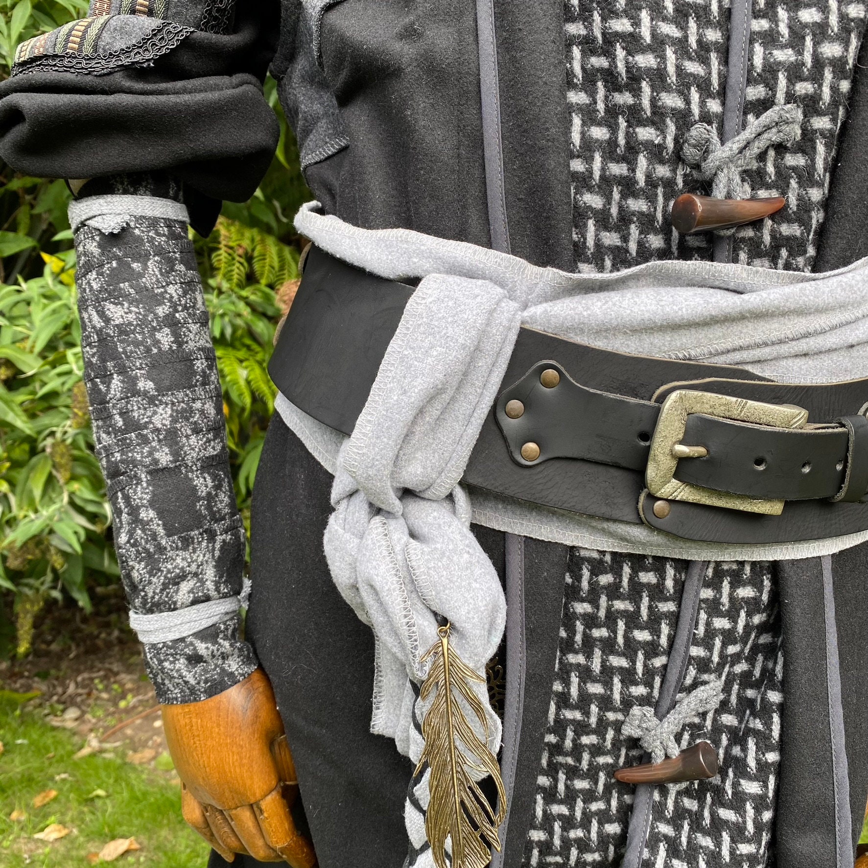 Medieval LARP Arm Wraps - Grey & Black Camo Pattern Wool Mixture ...
