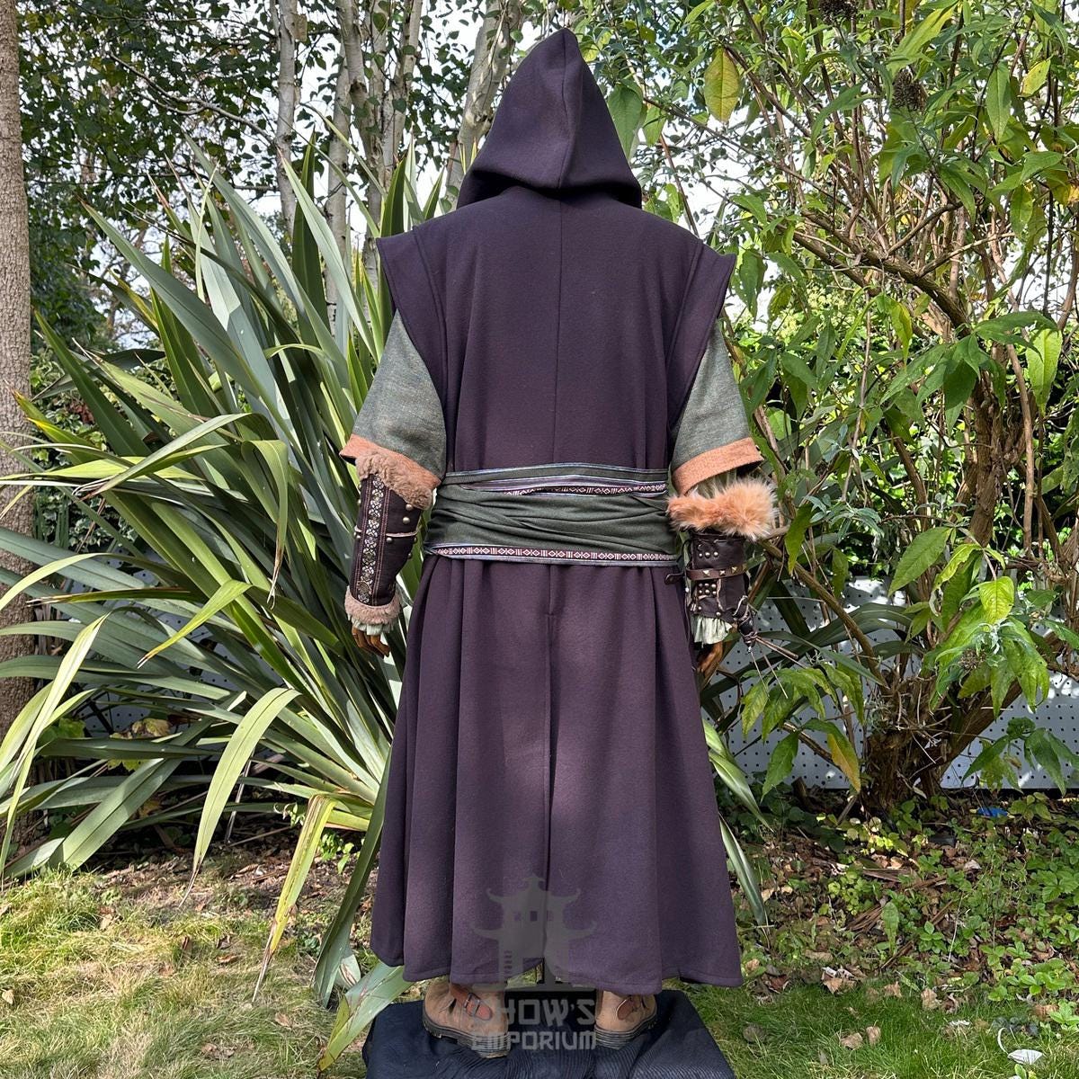 Medieval Hooded Sleeveless LARP Robe - Brown Wool, Knight, Dwarven ...