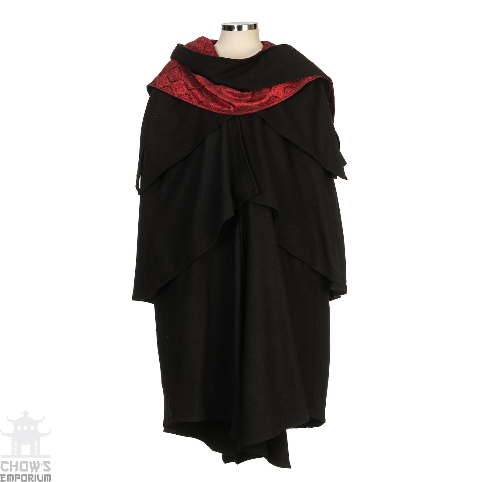 Necromancer Cloak 3 Layered Woollen Cloak in Black With - Etsy UK