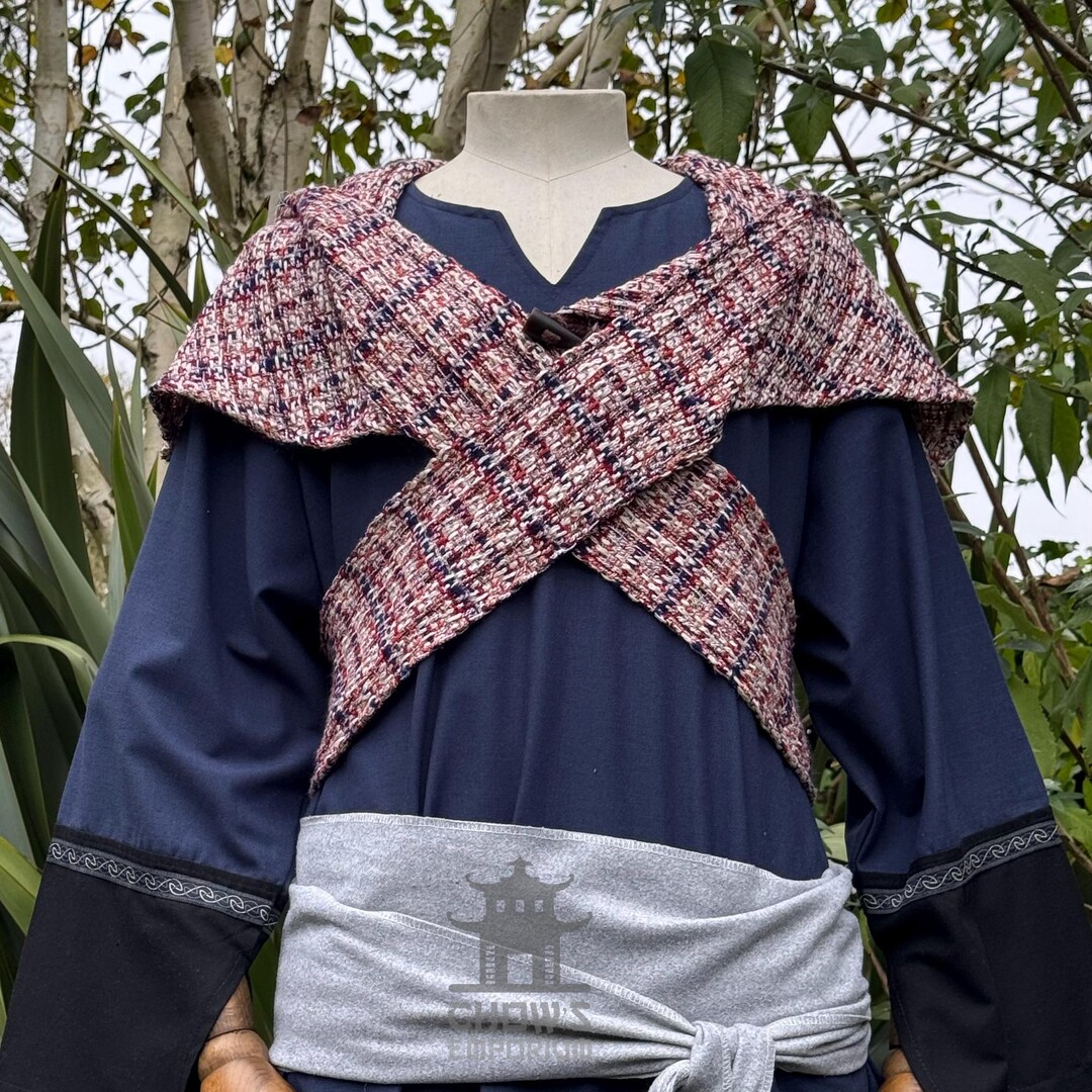 Medieval LARP Scarf Hood, Tricolor Wool, Cowl, Gugel, Mantle, Assassin ...
