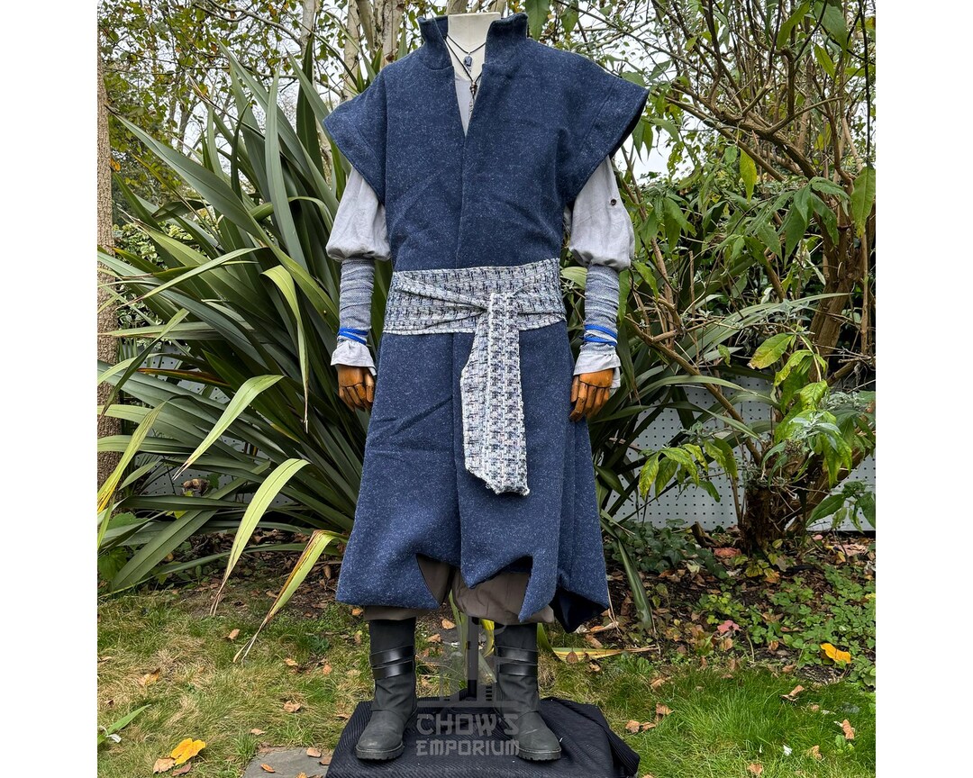 Medieval Elven Sage LARP Outfit Set 6 Pcs, Blue, Waistcoat, Tunic ...