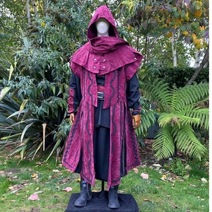 Crimson Warlock LARP Outfit 2 Piece Red Suede Effect Panel Waistcoat ...