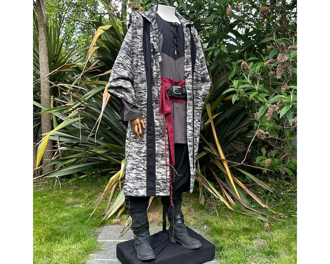 Medieval LARP Robe, Renaissance Faire Robe With Hood, Brown & Black ...