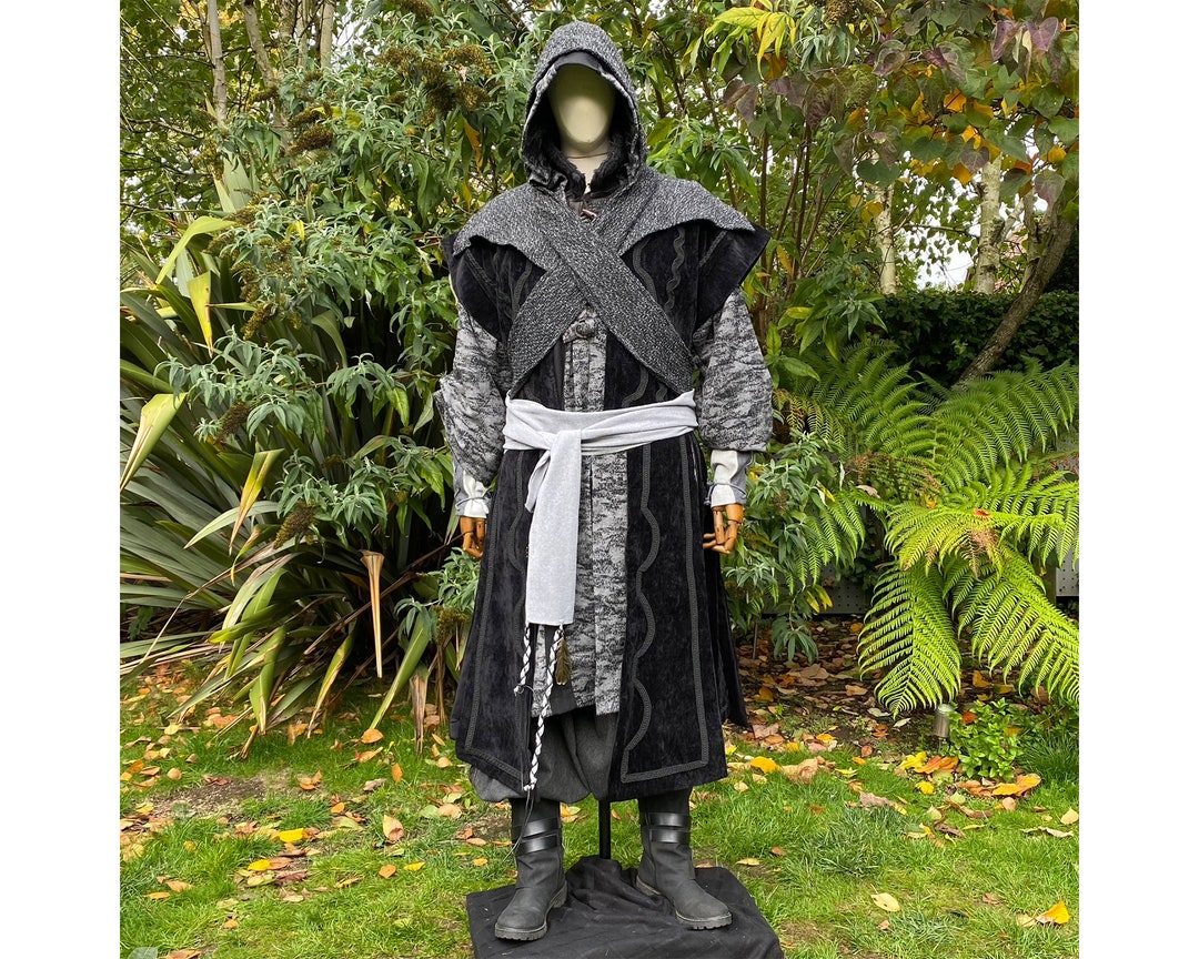 Medieval Sorcerer LARP Outfit 4 Pieces Grey Waistcoat - Etsy