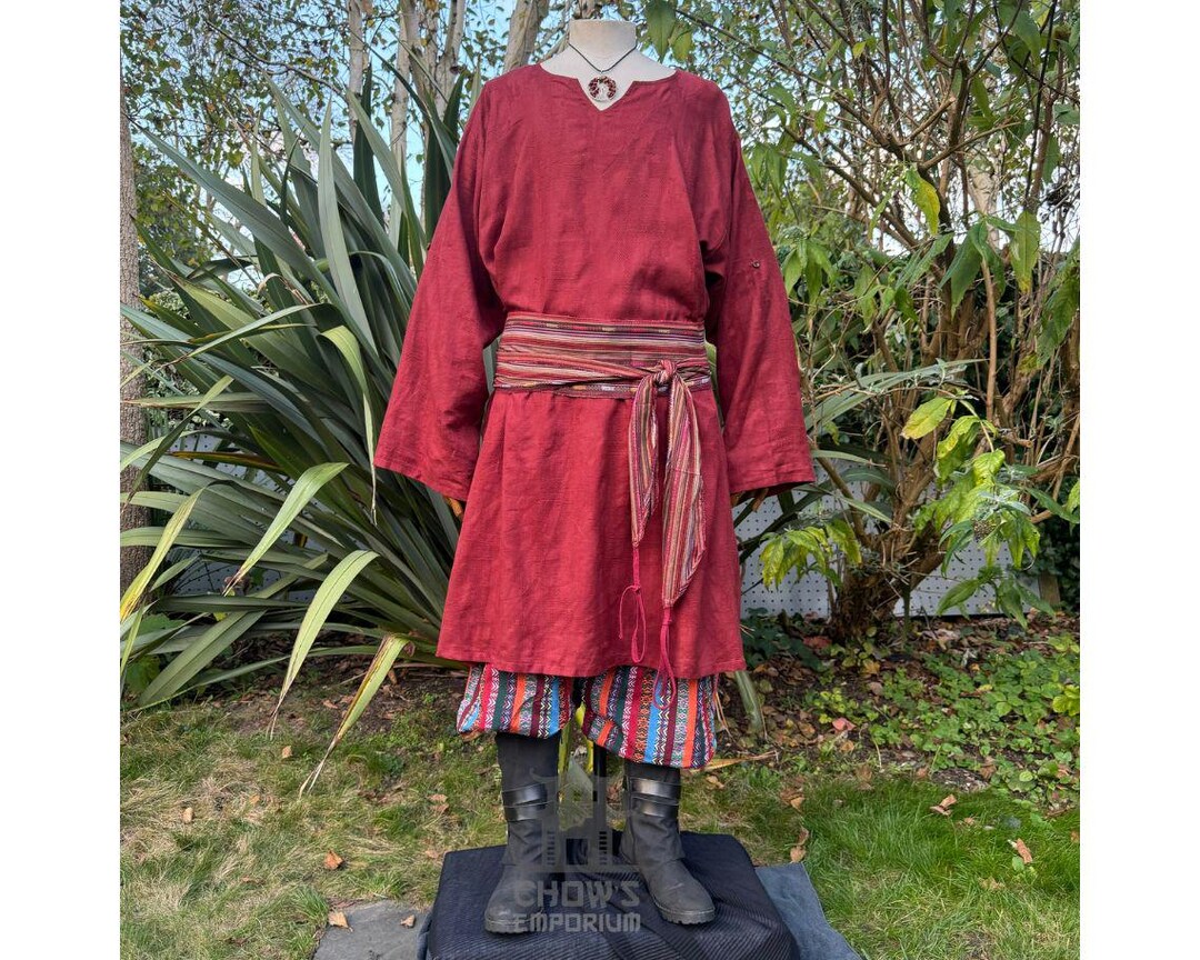 LARP Basic Outfit - Red & Stripe (tunic, Pants, Sash) for LARP ...