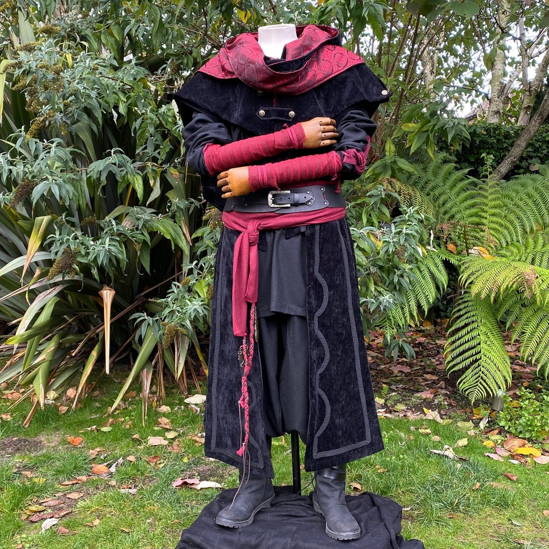 Medieval Arm Wraps Red Herringbone Wool for LARP Cosplay - Etsy