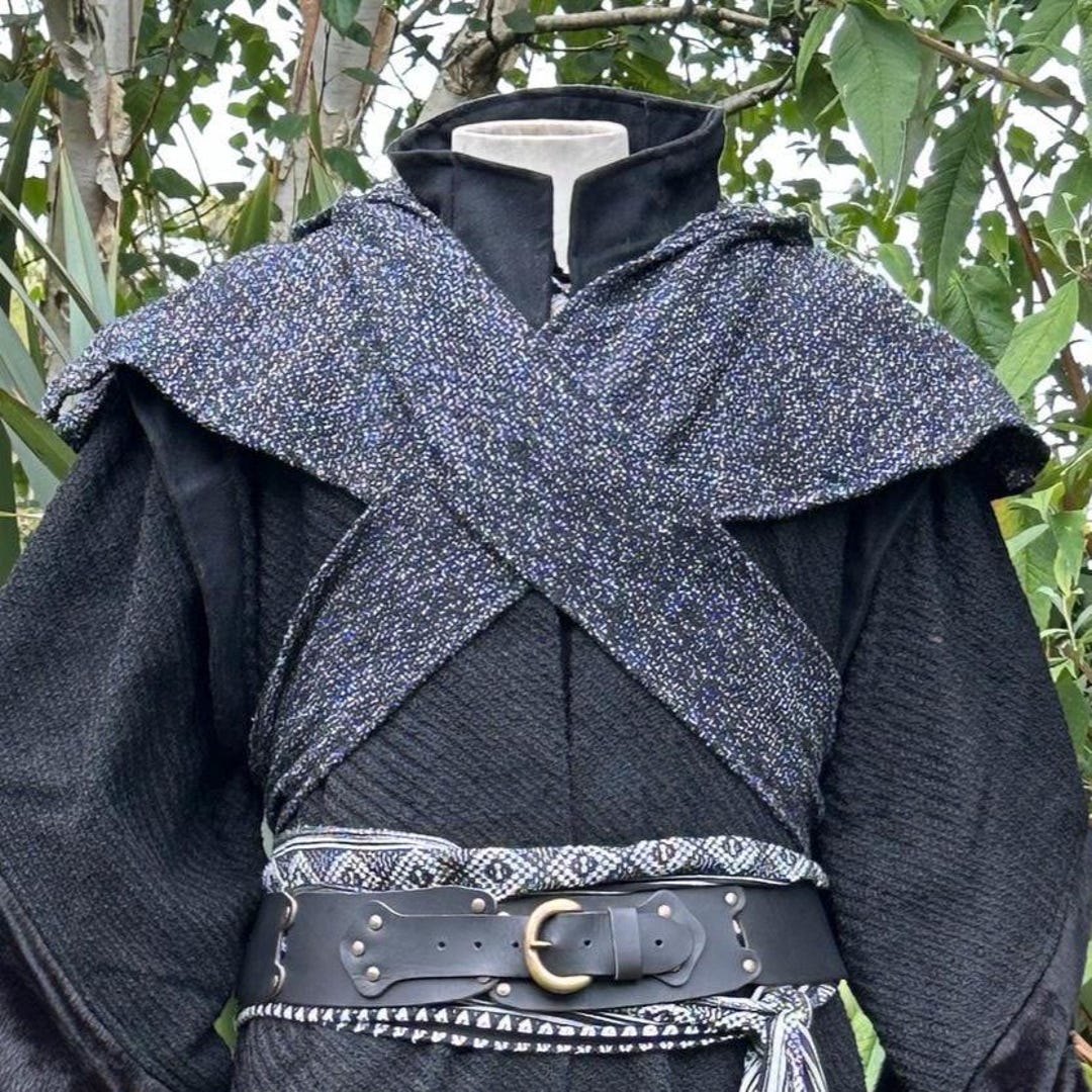 Medieval LARP Scarf Hood, Grey Wool, Cowl, Gugel, Mantle, Assassin ...