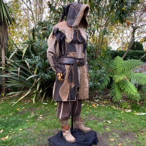 Medieval Ranger Leather Armor LARP Outfit, 3 Pcs - Waistcoat, Hood ...