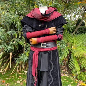 Medieval Arm Wraps - Red Herringbone Wool Mixture - Etsy