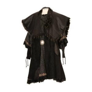 Reversible Fur LARP Mantle Black & Brown Shoulder Cape Faux Fur and ...