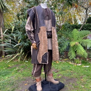 Medieval Ranger Leather Armor LARP Outfit, 3 Pcs - Waistcoat, Hood ...