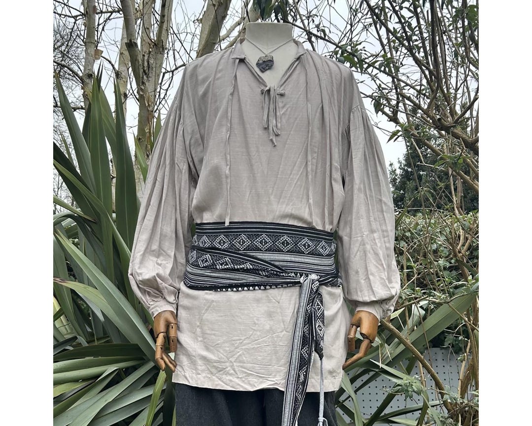 Medieval LARP Shirt, Light Grey, Cotton & Linen, Under Layer ...